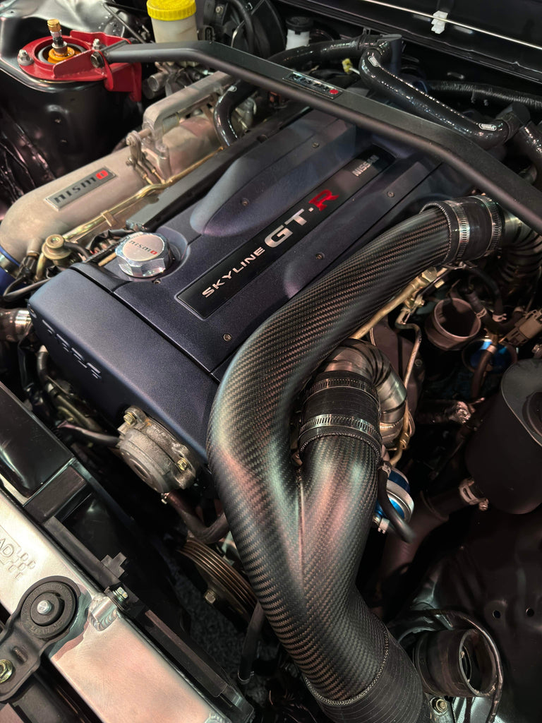 MUSE JAPAN Nissan Skyline R32 GT-R Dry Carbon x Titanium Air Inlet Pip ...